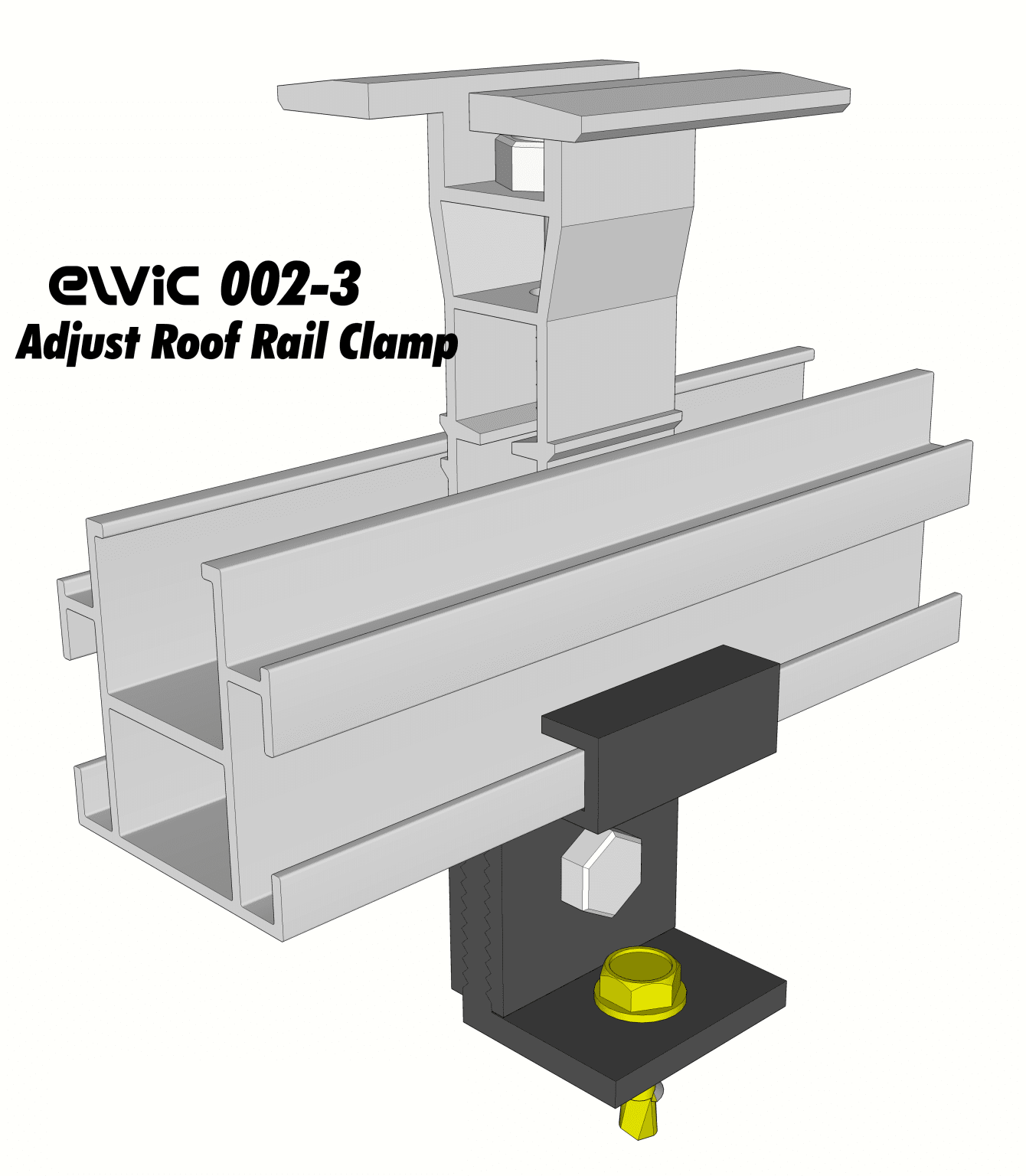 Adjust Roof Rail Clamp Black Powder Coated (30 sets per Box) - Elvic